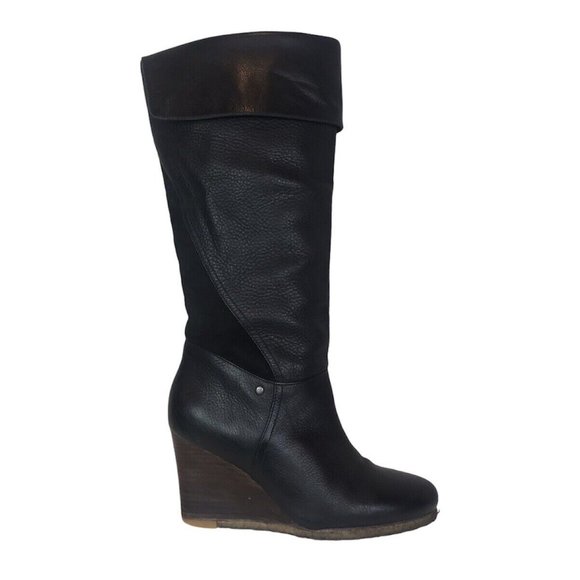UGG | Shoes | Ugg Ravena Tall Leather Wedge Boot | Poshmark